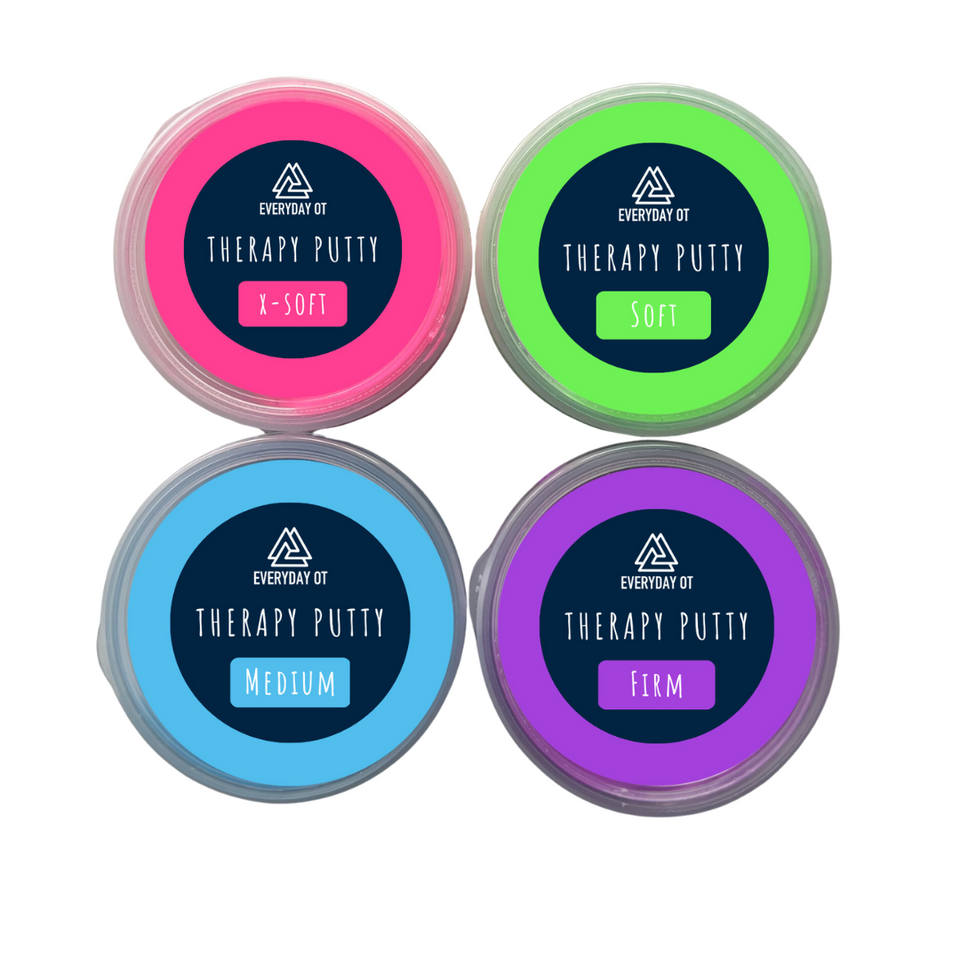 Therapy Putty (4 Pack) | Extra Soft, Soft, Medium & Firm | Everyday OT ...
